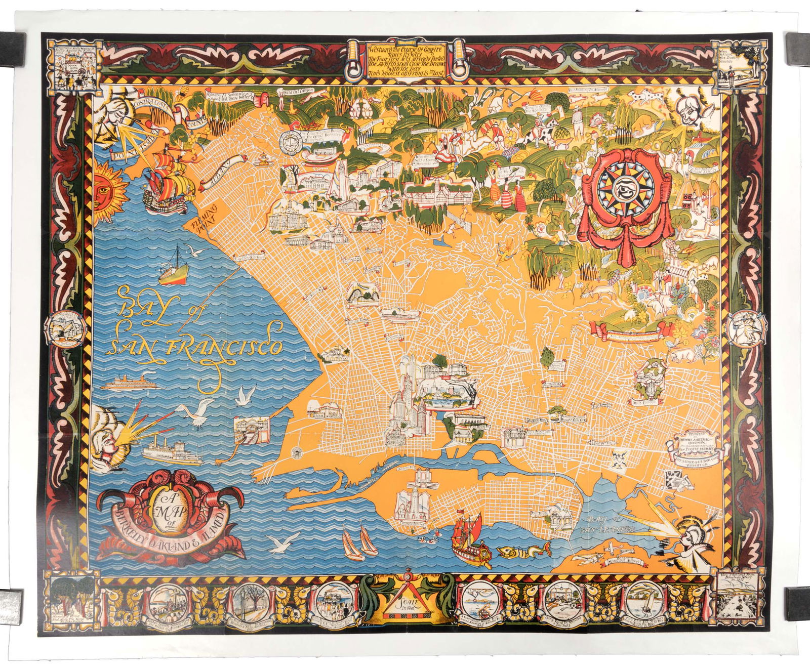 Rare Pictorial Map Of East Bay Auction