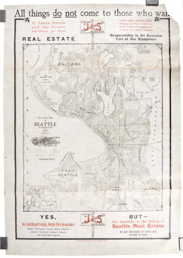 Rare Real Estate Map Of Seattle 1905