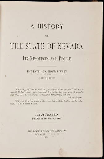 History Of The State Of Nevada 1904
