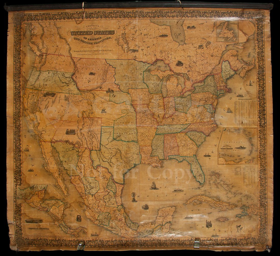 356: Colton wall map of United States 1853