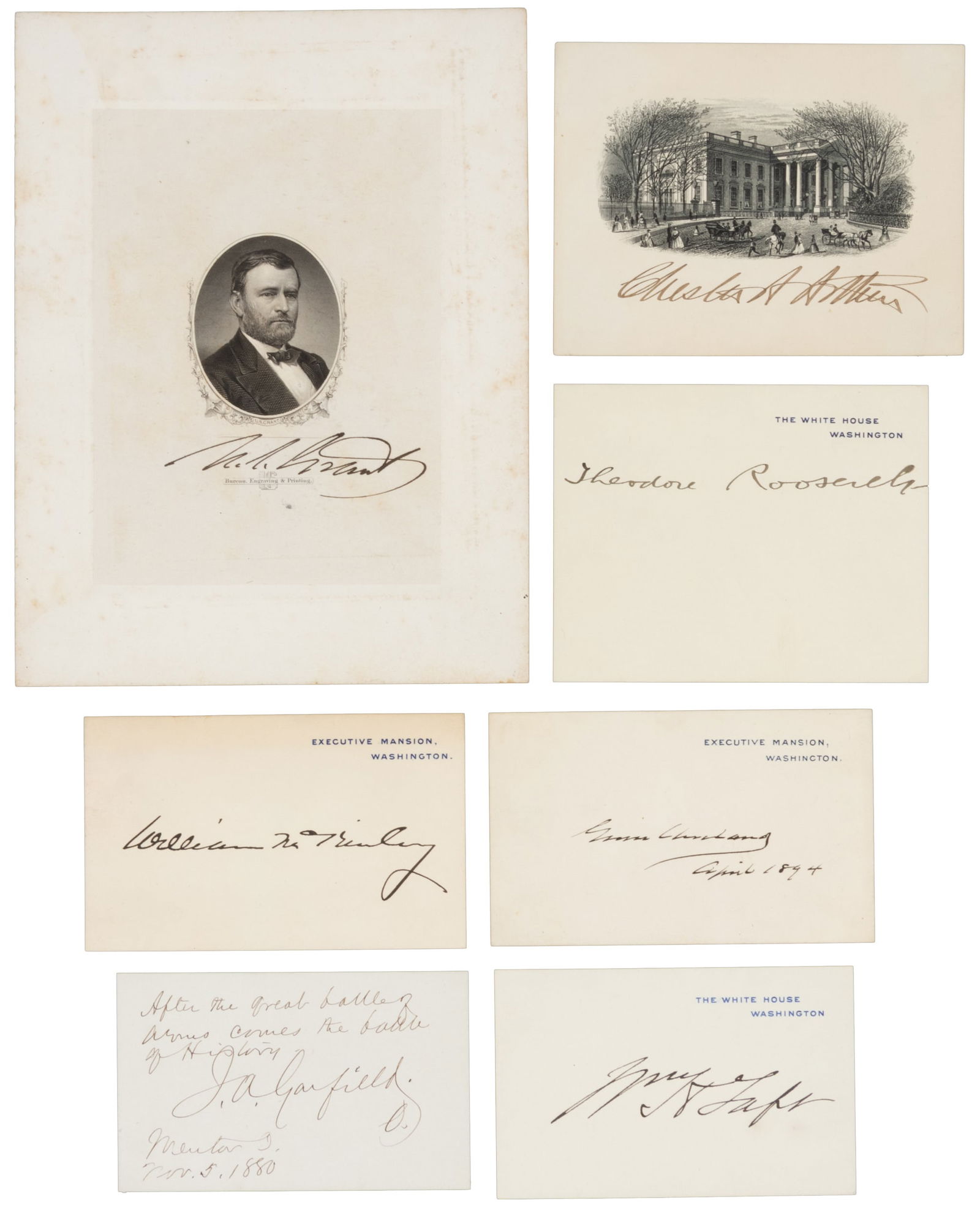 Fourteen Cards Autographed By U.s. Presidents Auction