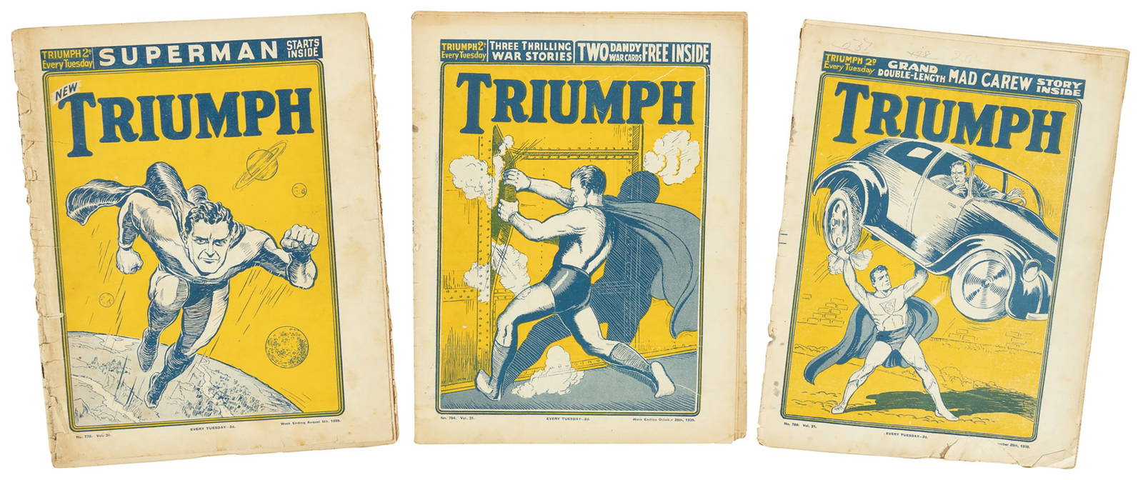 Triumph * 18 Issues * 1st Uk Superman * 1st Flight Of Superman Auction