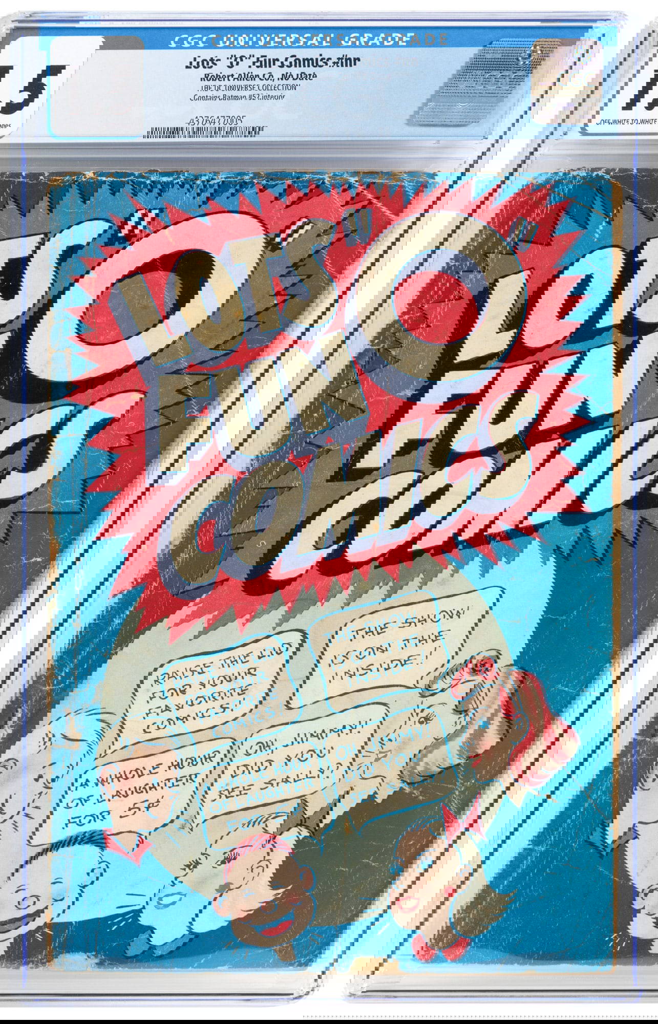 Lots O" Fun Comics * 2 Graded Copies * Only Known Tec 52 Variant" Auction