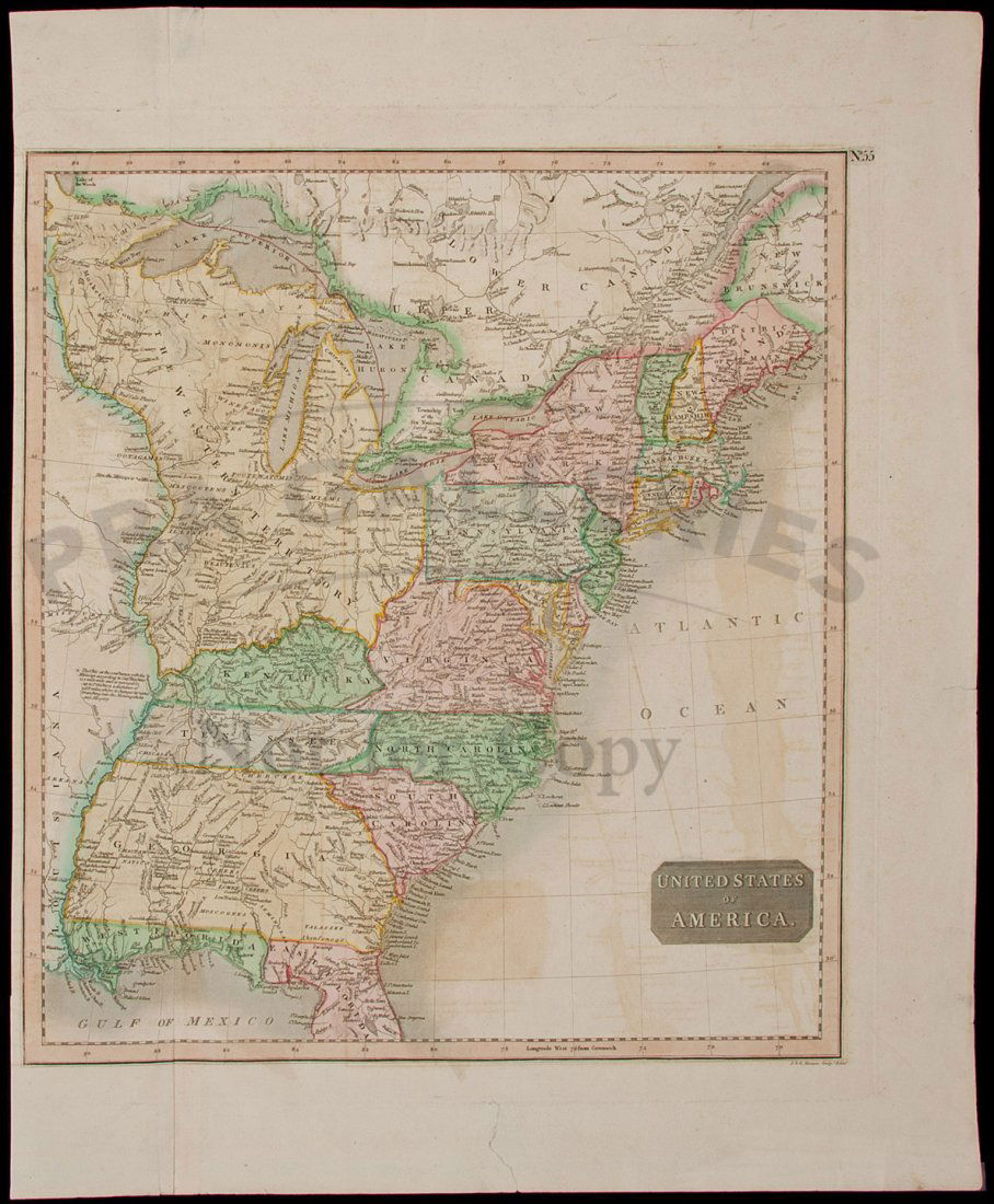 Thomson Map Of United States C.1815