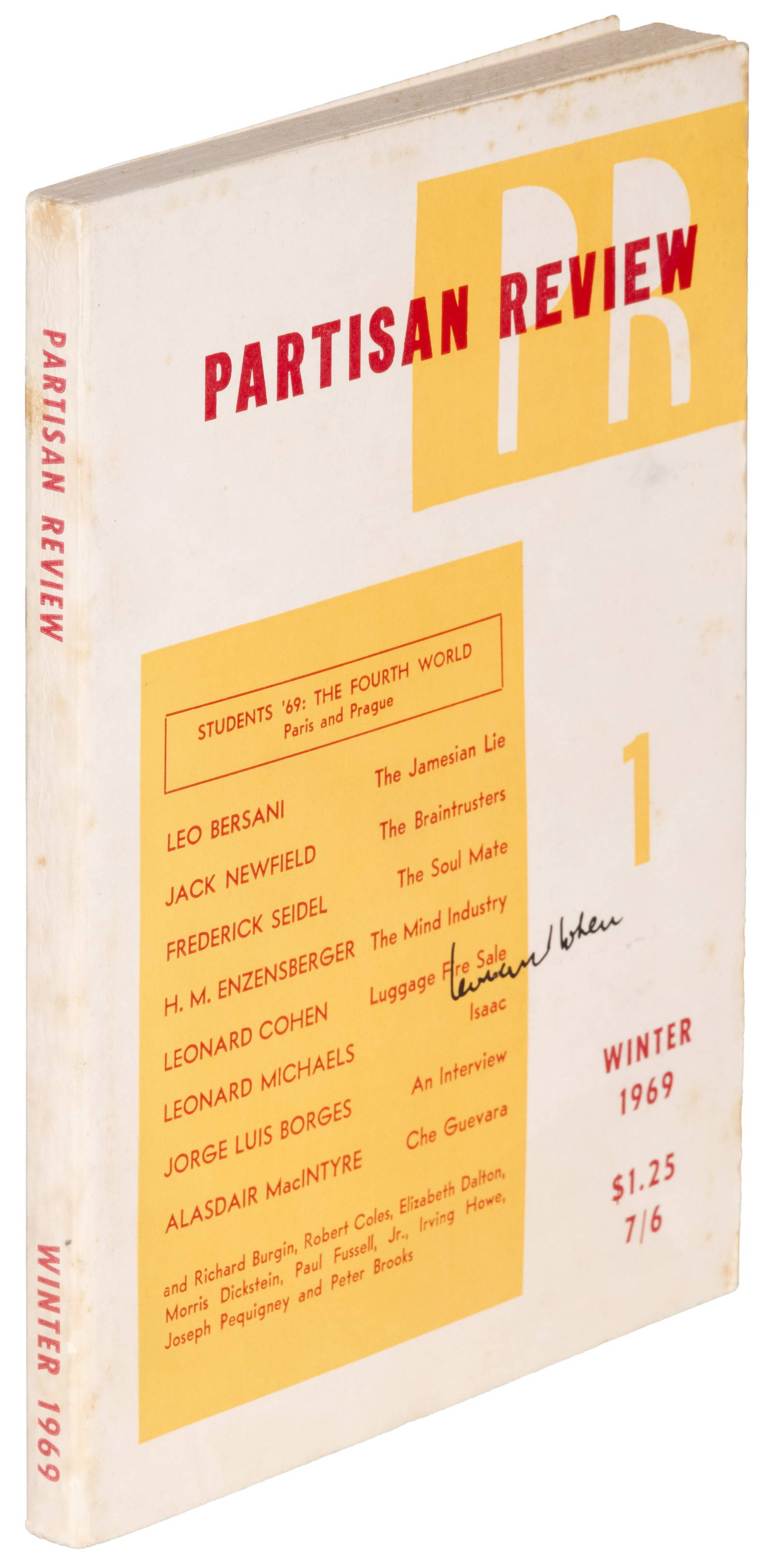 Partisan Review 1969 Signed By Leonard Cohen Auction