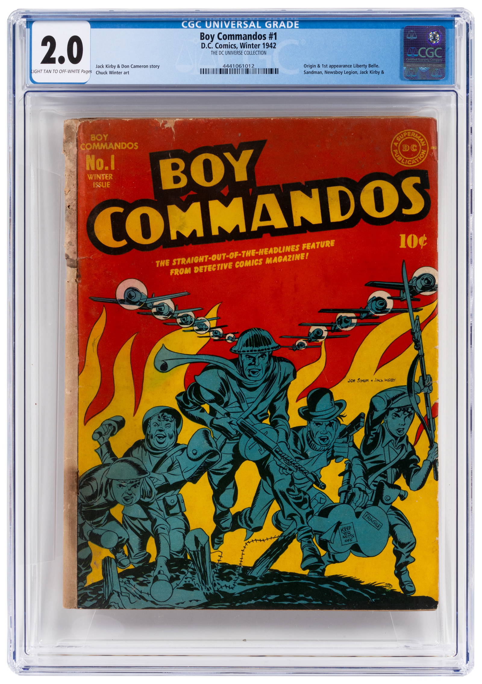 Boy Commandos #1 * Cgc 2.0 * Simon & Kirby Auction