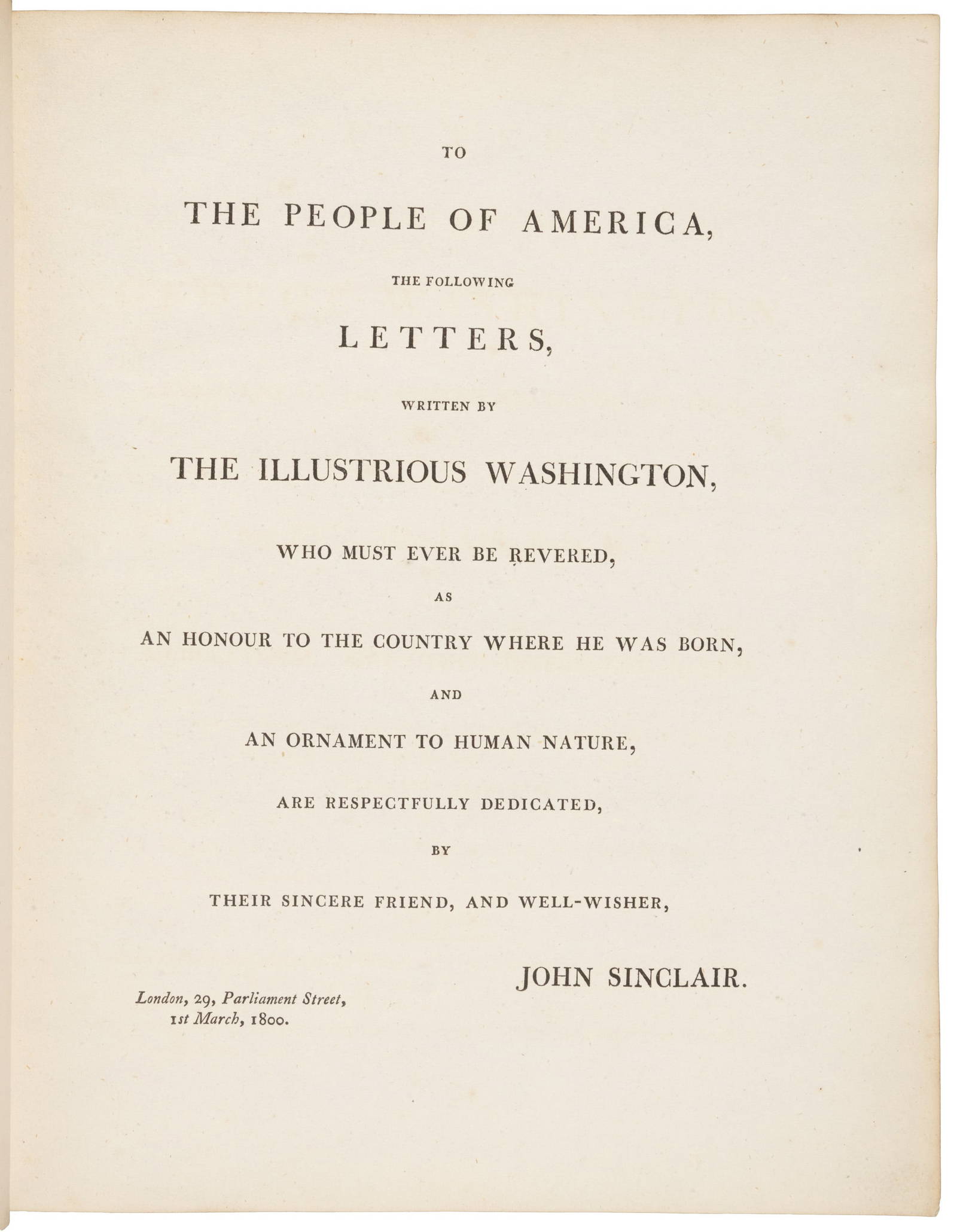 Washington Letters To Sinclair Auction