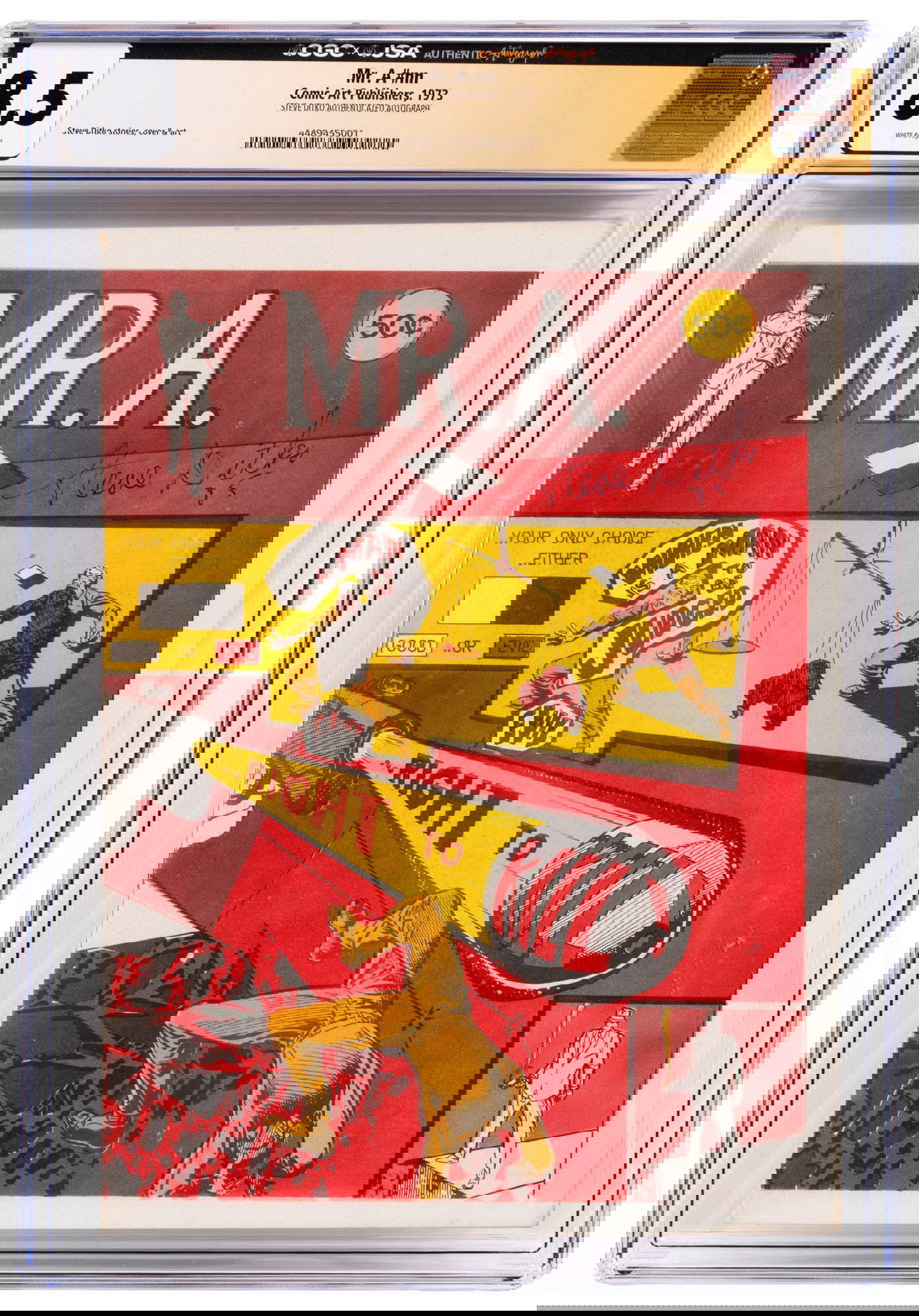 Mr. A #1 * Signed By Ditko * Cgc Sig Series 8.5 Auction