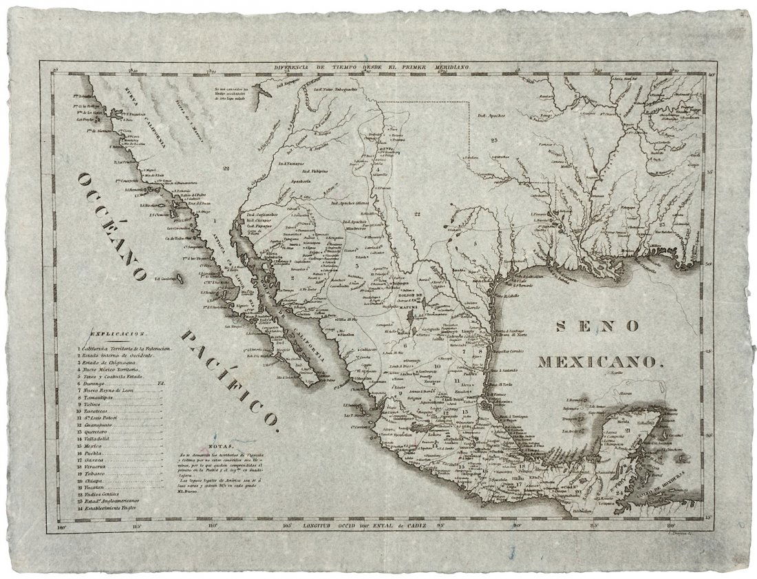 Map of Mexico 1820
