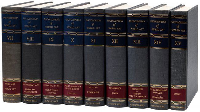 15 volumes Encyclopedia of World Art 1959-68 : Lot 15 15 volumes Encyclopedia of World Art 1959-68 : Lot 15