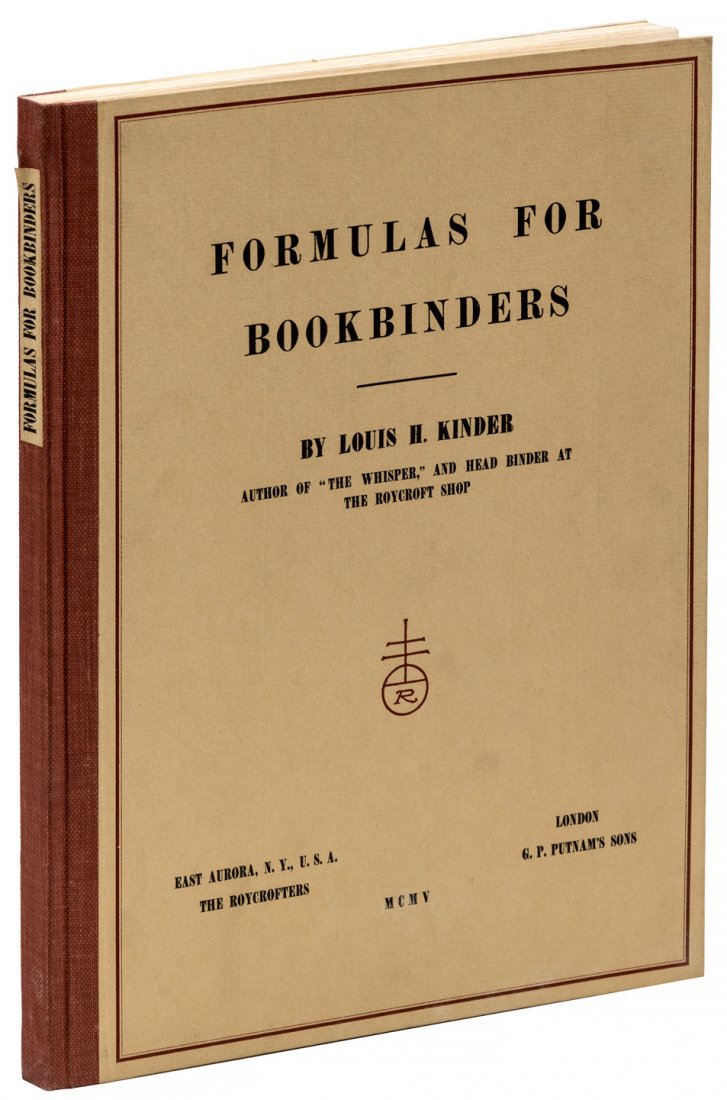 Louis Kinder Formulas for Bookbinders