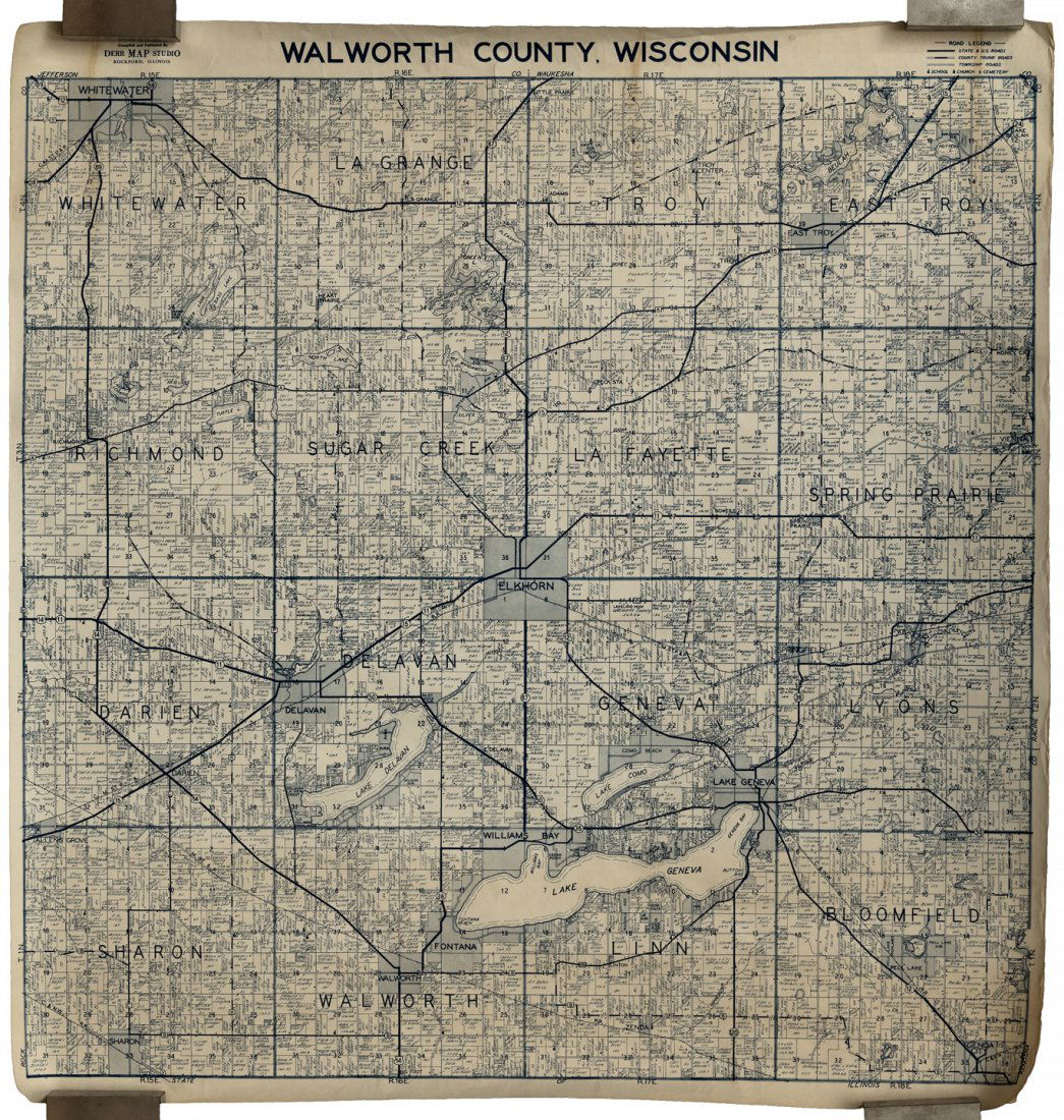 1960 cadastral map of Walworth County, Wisc
