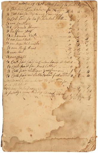 Ship's Log & Account Book 1801
