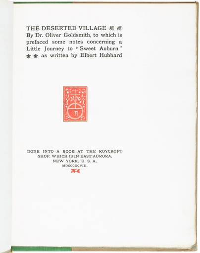 W.w. Denslow's First Roycroft Design The Deserted