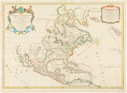 1719 Map Of Colonial Era North America, By Sanson Jaillot