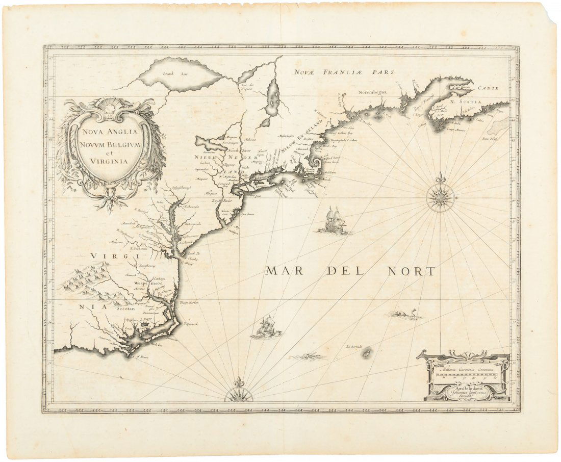 Influential map of northeastern America 1636