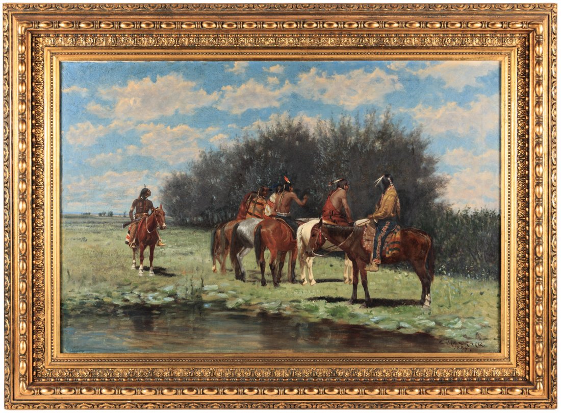 Charles Craig Oil Painting of Native Americans The