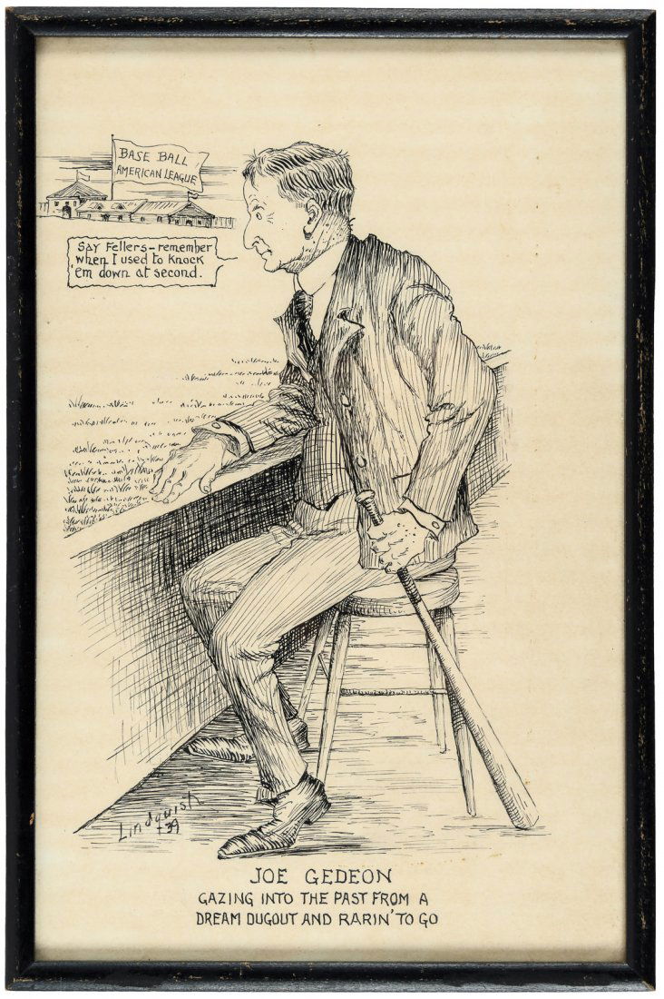 Drawing Of Major Leaguer Joe Gedeon