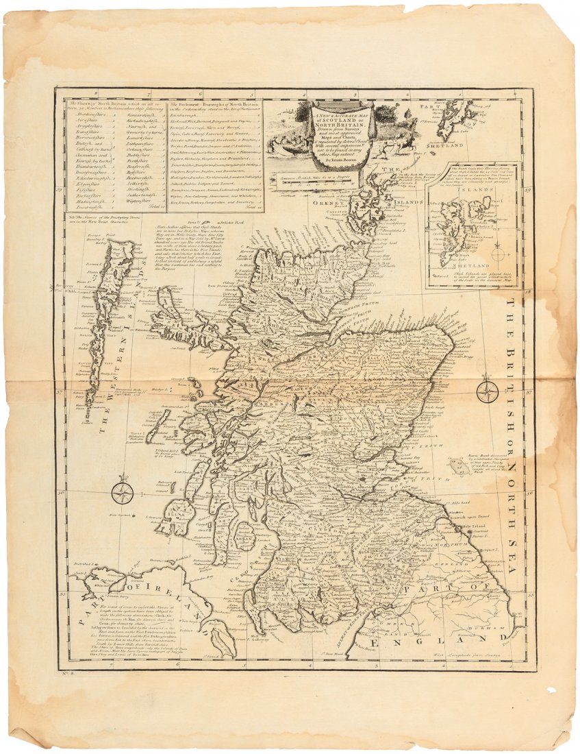 Detailed map of Scotland 1747