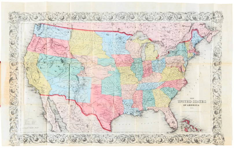 Rare Colton folding map of U.S. 1853 - Mar 10, 2016 | PBA Galleries in CA