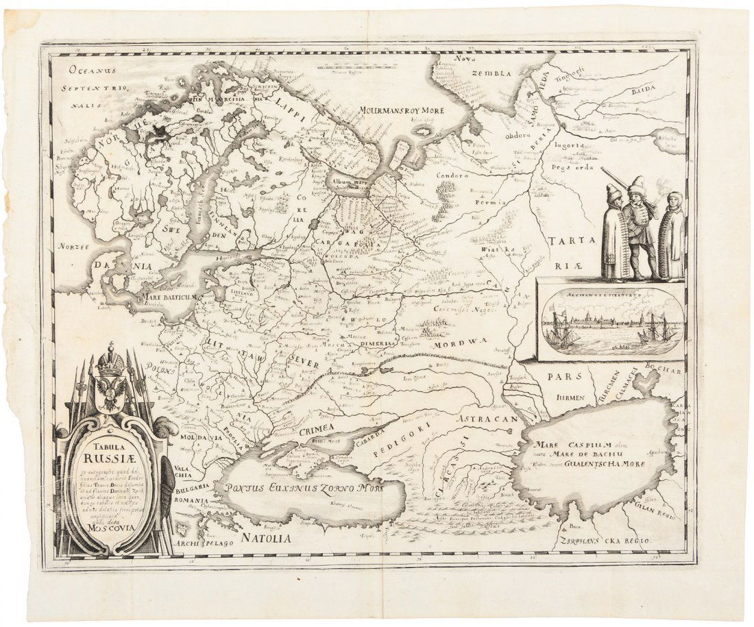 17th Century Map Of Russia By Merian