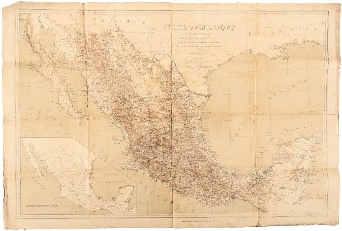 Rare map of Mexico 1881