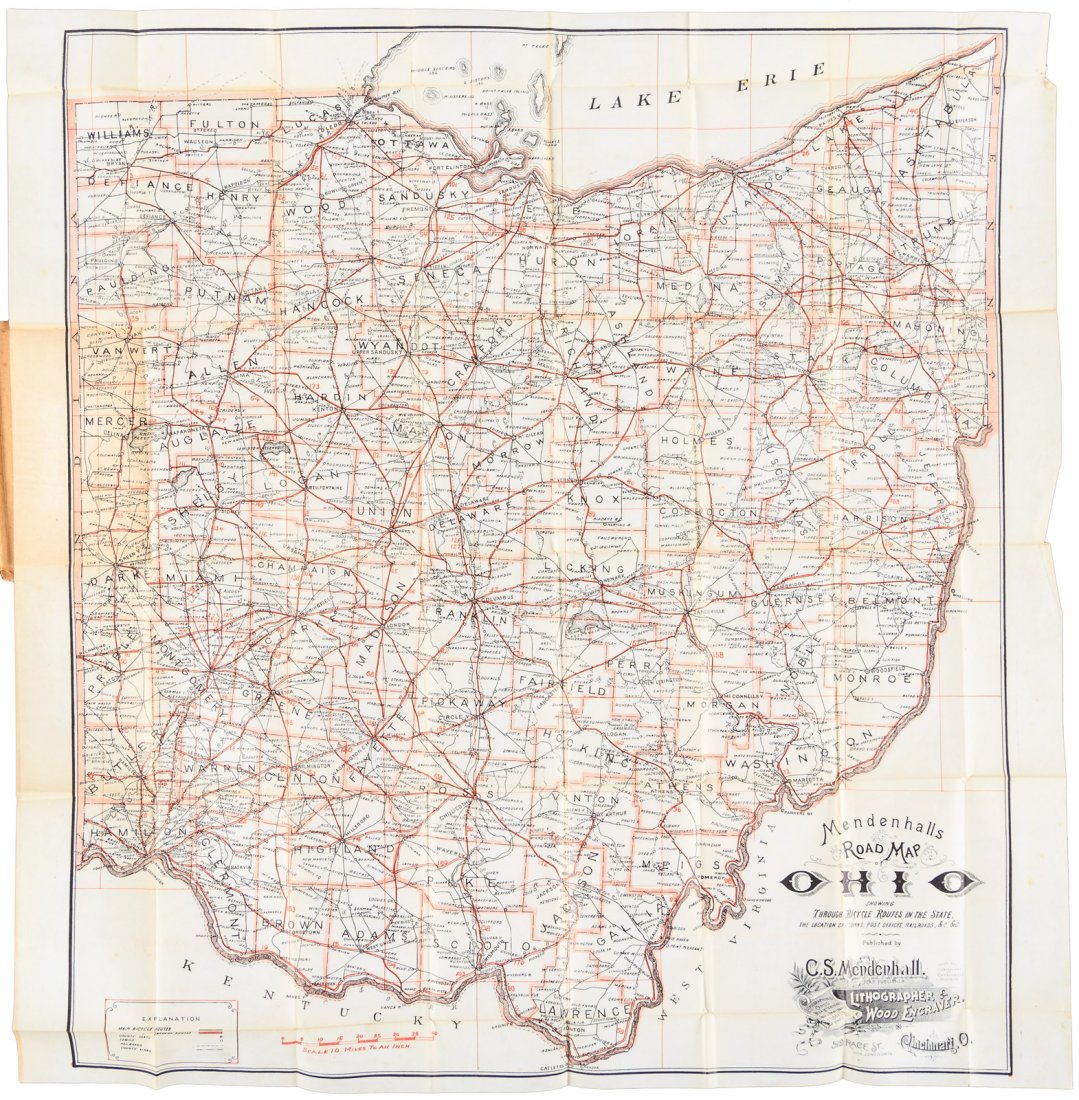 Early Ohio bicycle map