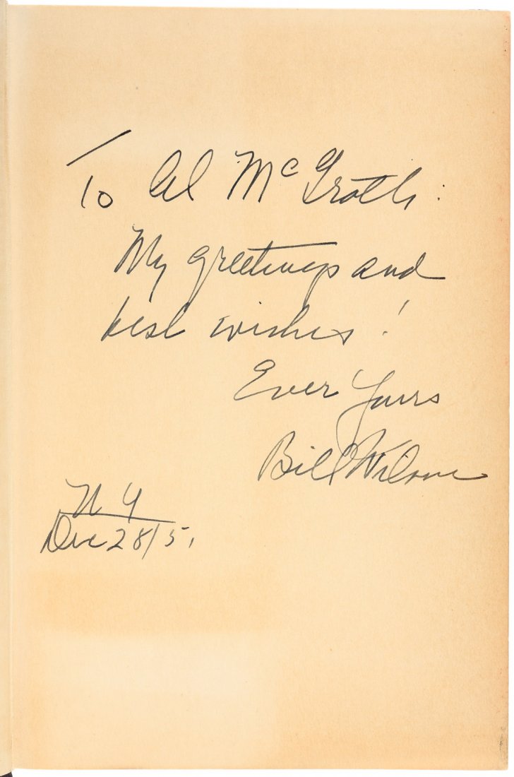 AA Big Book signed by Bill Wilson 1st Edn 13th printing