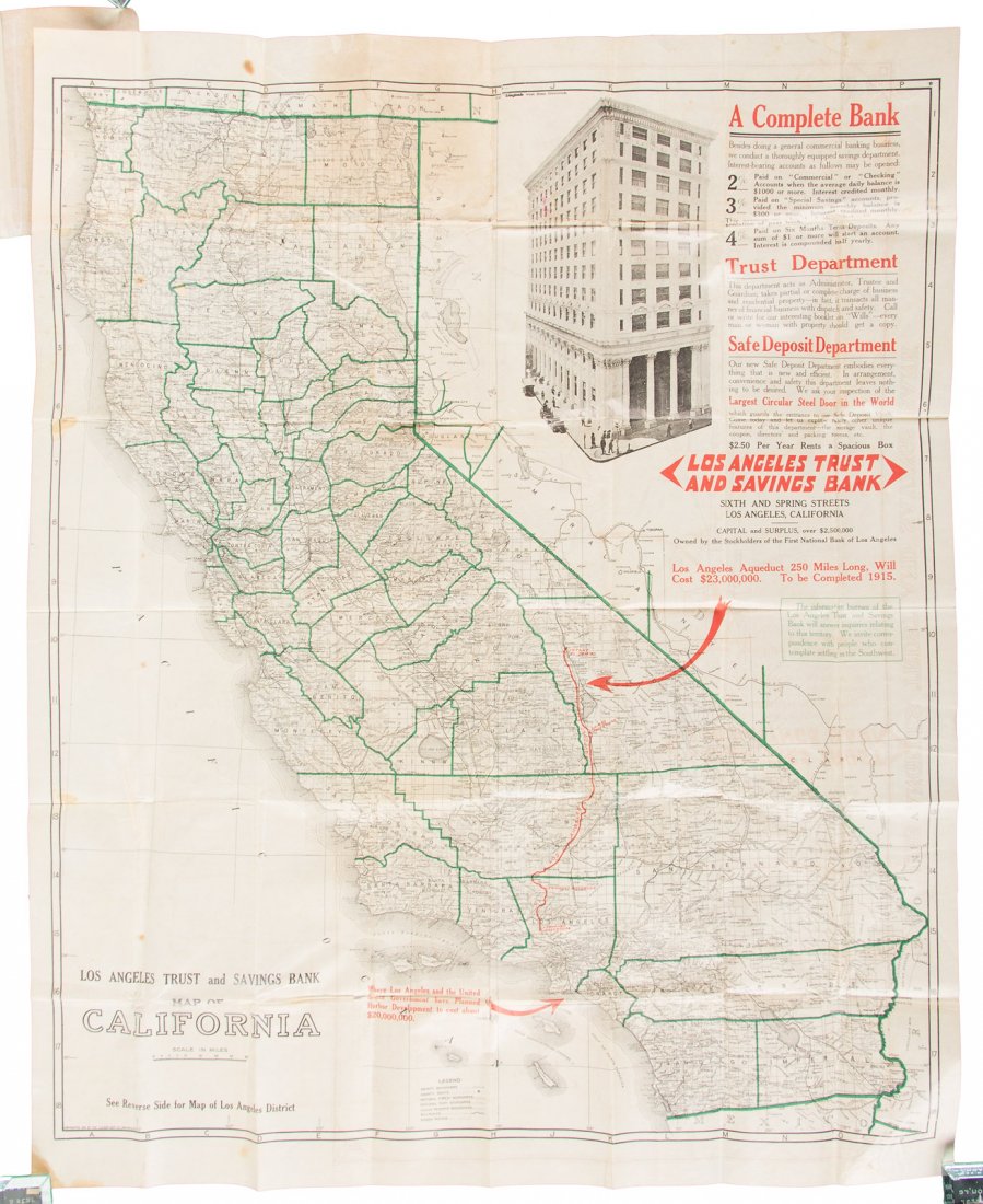 Map of California and Los Angeles, 1910