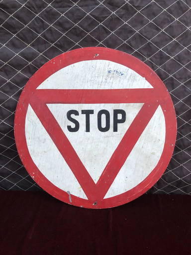 Vintage Wooden Stop Sign