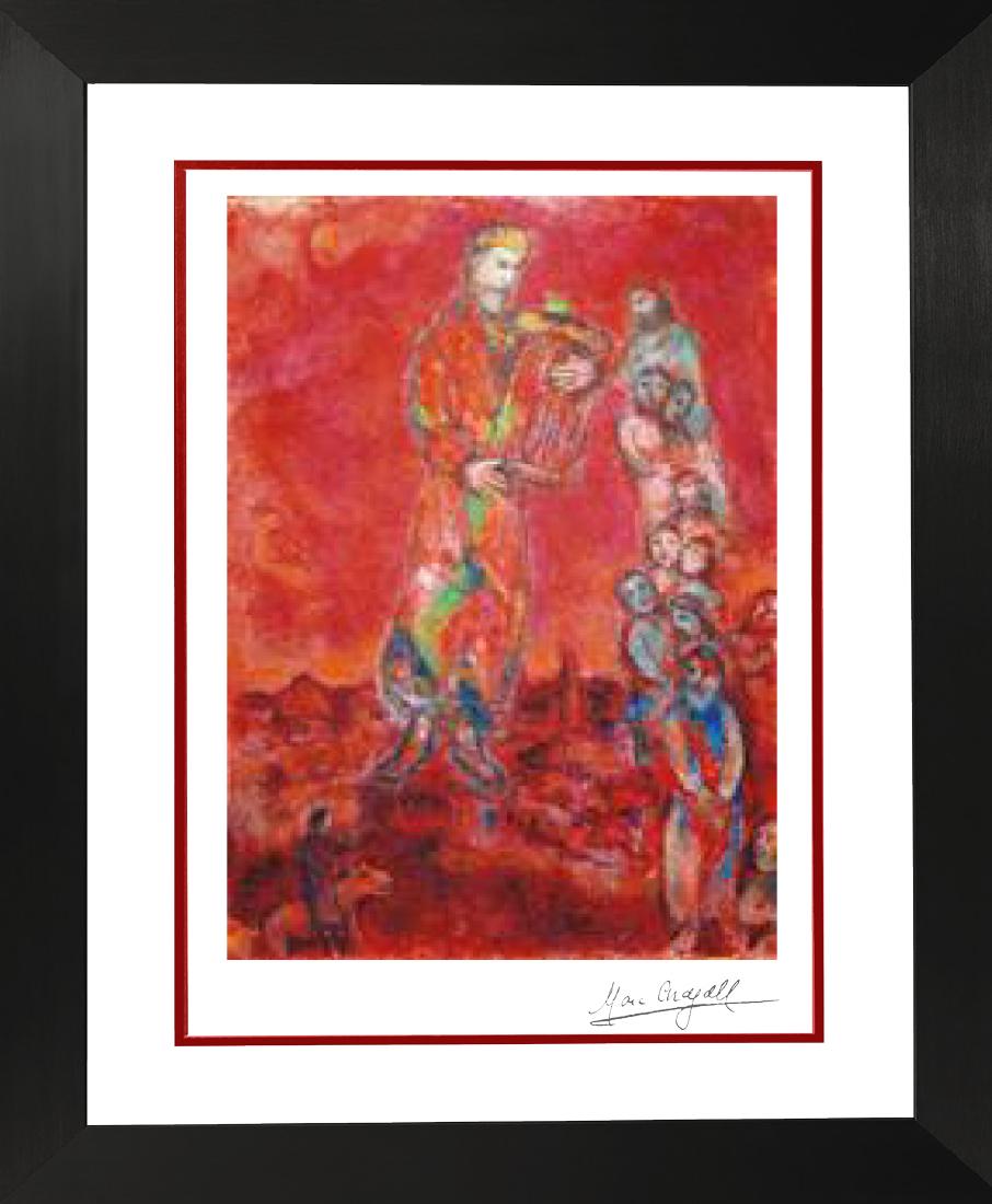 Marc Chagall King David With Lyre Lithograph