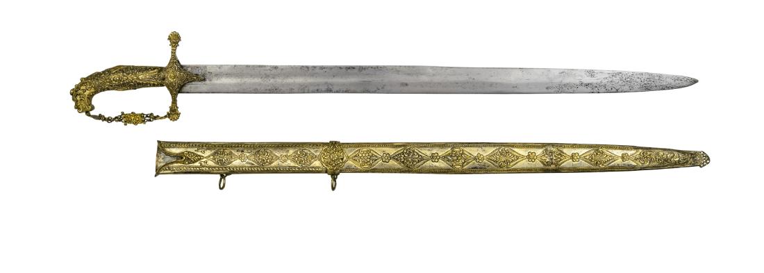 Silver Gilt Sword From Epirus (19th Century)