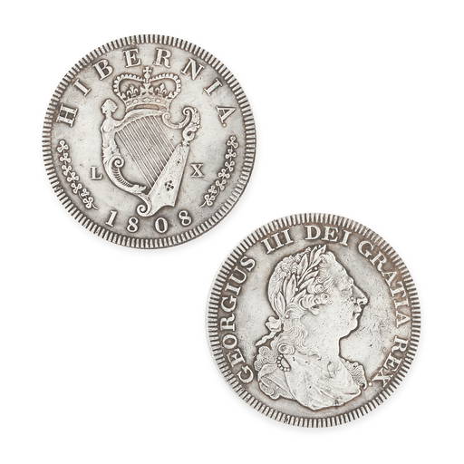 An Irish Silver Coin, Hibernia 1808, Georgius Iii Dei