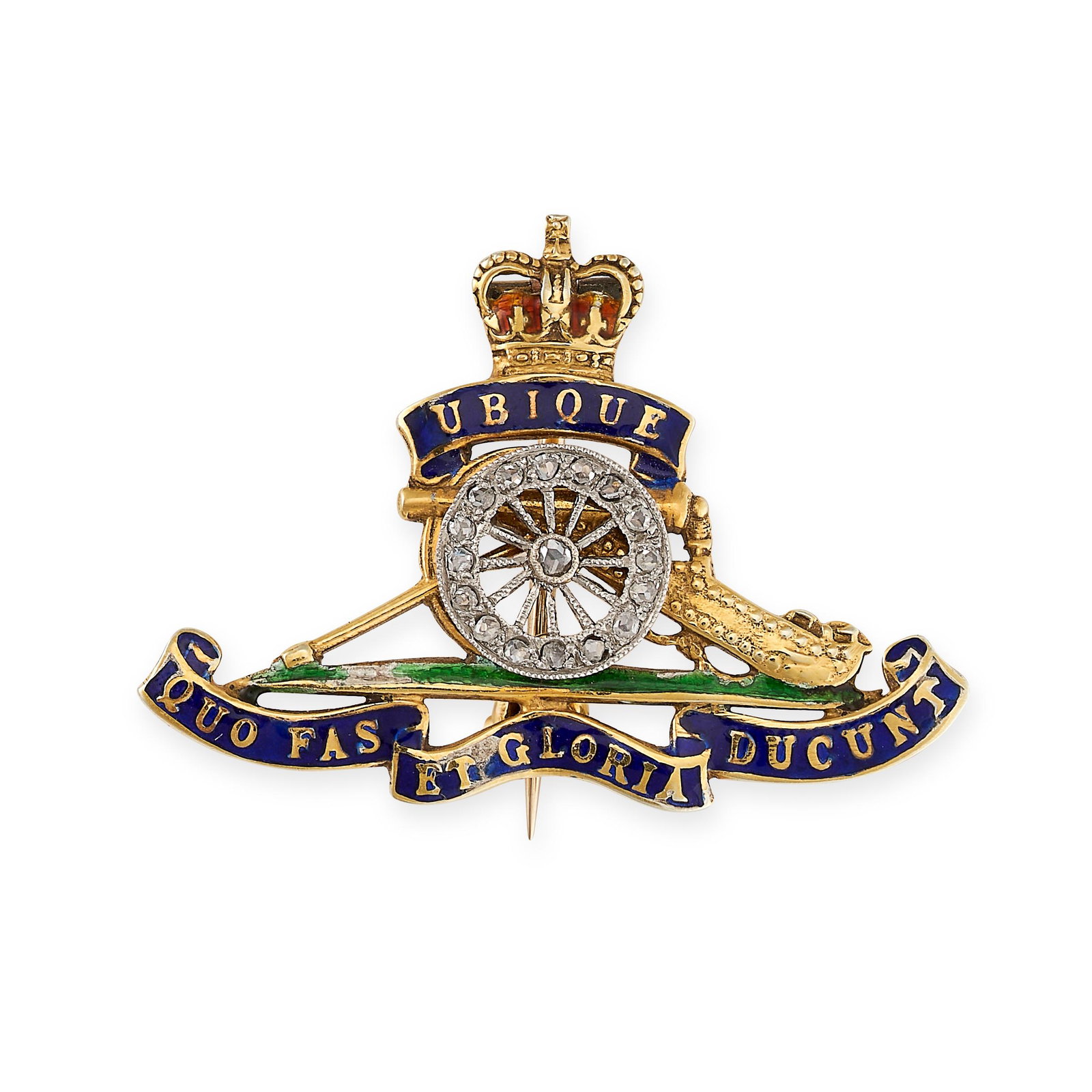 A Regimental Diamond And Enamel Royal Artillery Brooch