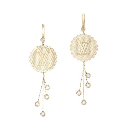 A Pair Of Cubic Zirconia Earring In 14ct Yellow Gold, Each Earring With ...