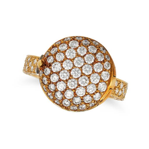 Solange Azagury Partridge, A Diamond Smartie Poison Ring In 18ct Yellow Gold, Comprising A Circular