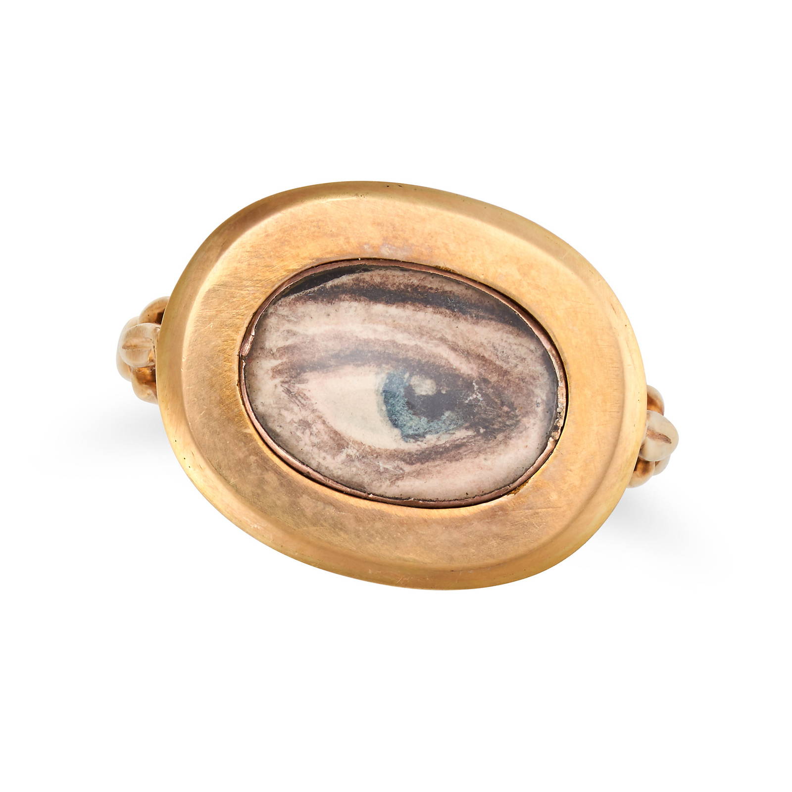 An Antique Lover's Eye Ring In Yellow Gold, Comprising A Painted Eye ...