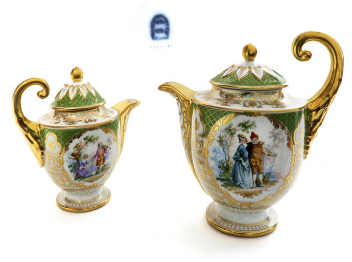 Set Of Hand Painted Royal Vienna Tea Pots