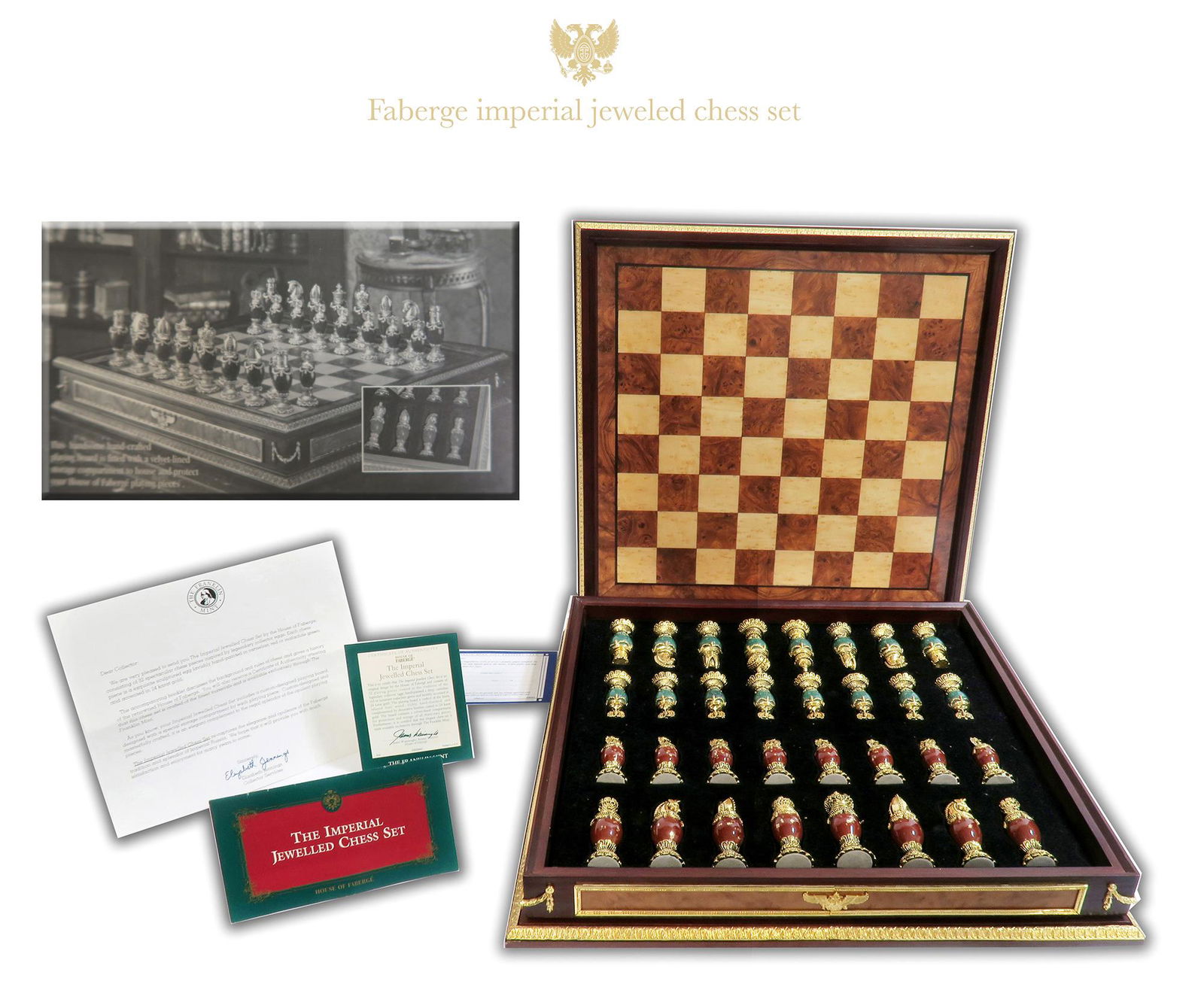 Faberge Imperial Jeweled Chess Set with COA - Mar 15, 2020 | Antique ...