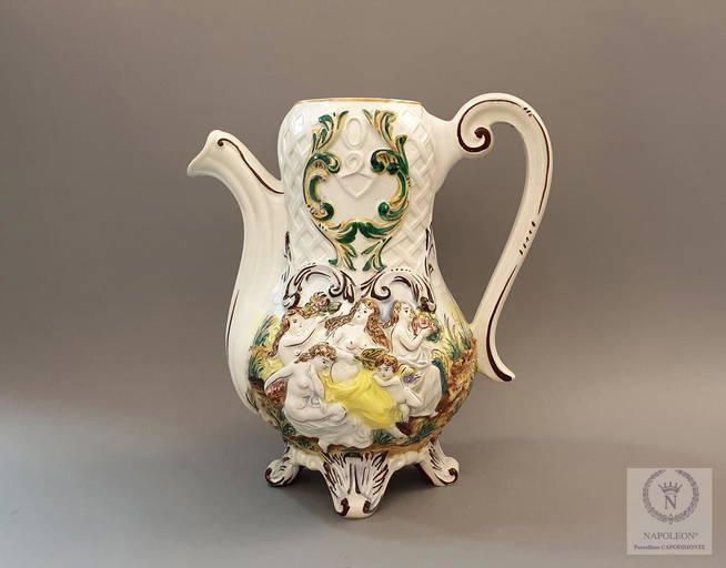 Vintage Italian Capodimonte Hand Painted Ewer Pitcher