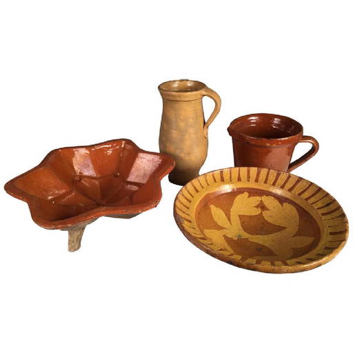 Collection Of 4 Redware Items