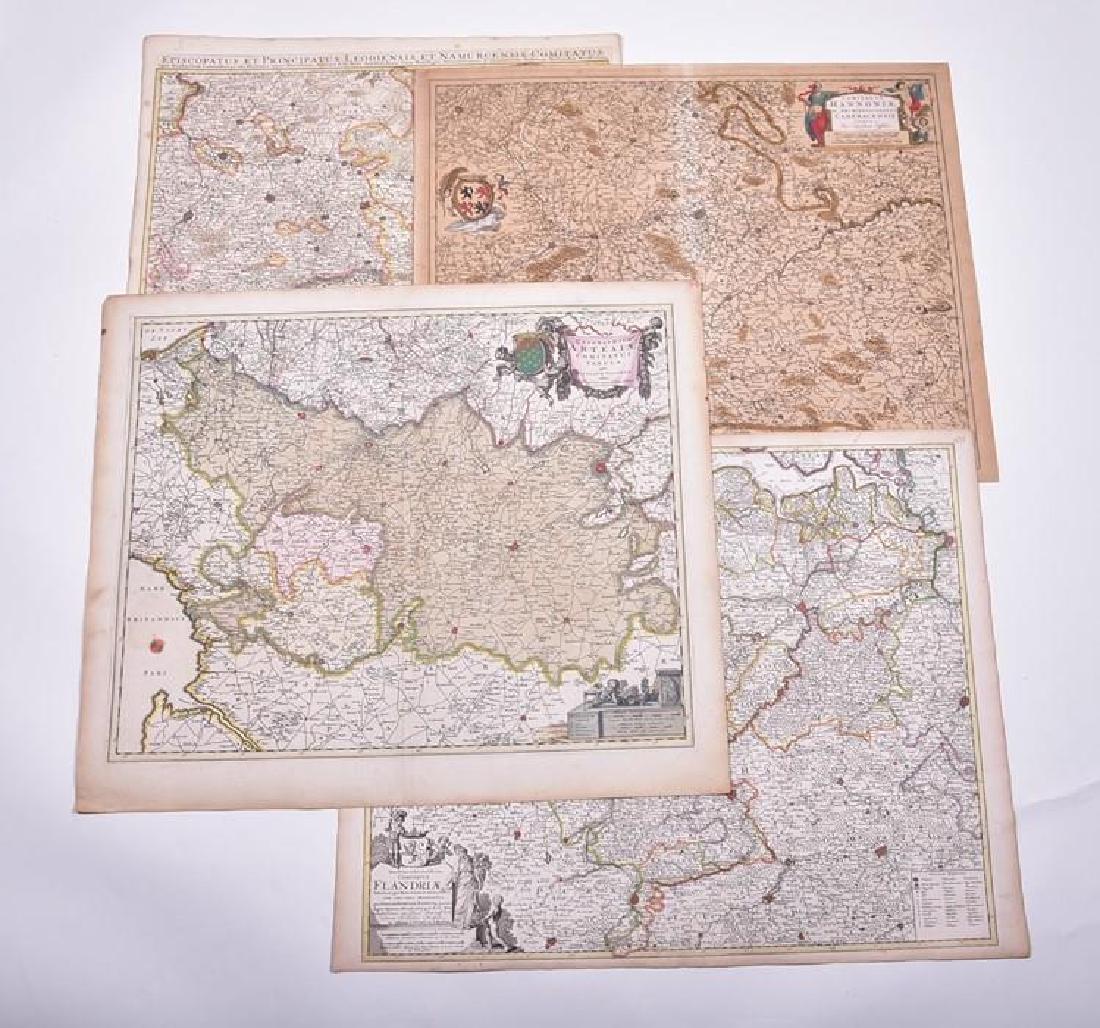 A collection of antique Dutch maps comprising a map of