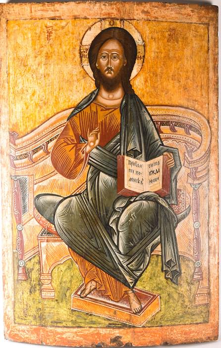 A Large 17th Century Russian Icon Depicting Christ The