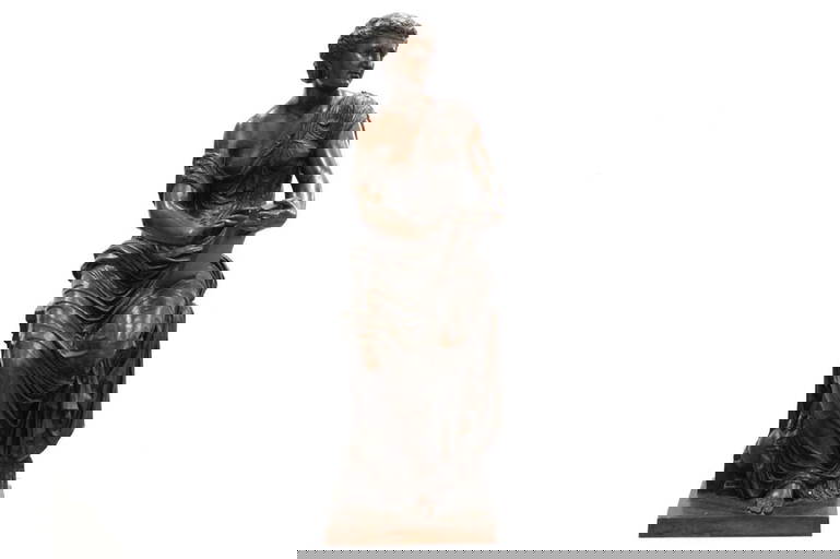 A Late 19th Century Large French Patinated Bronze Figure Of Calliope ...