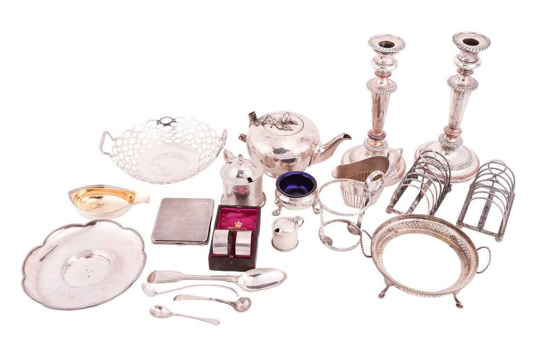A Miscellaneous Collection Of Silver Items; To Include A Single George ...