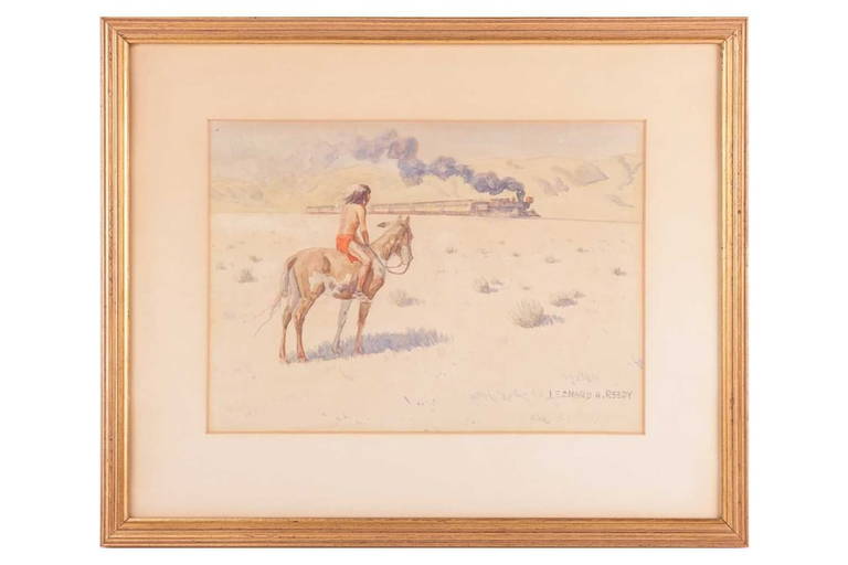 Leonard Howard Reedy (american, 1899 1956), The Train Raid, Signed ...