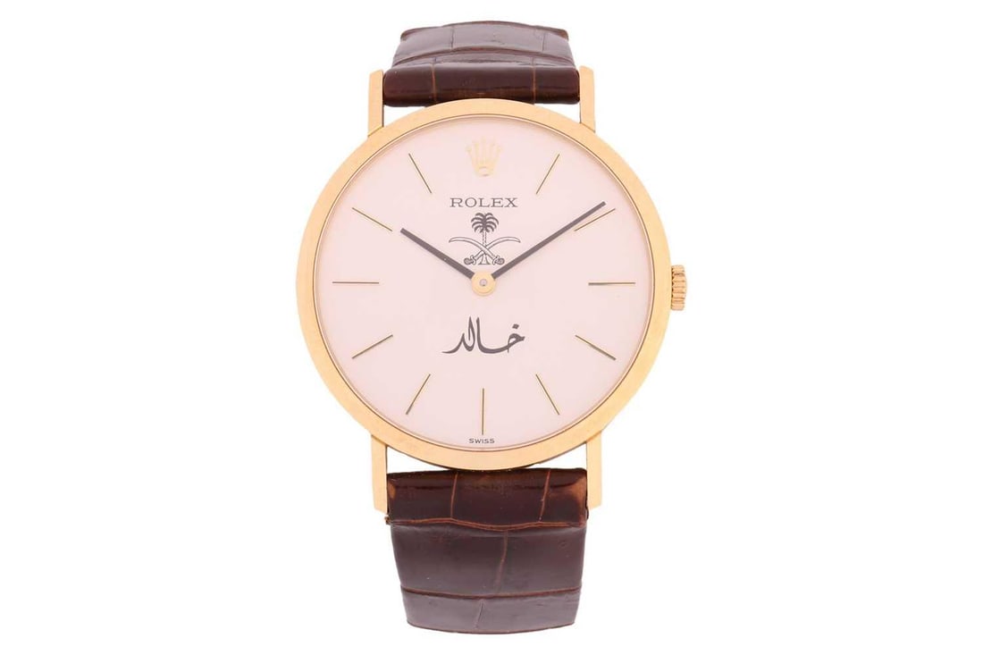 A Rolex Cellini 4112 Emblem Of Saudi Arabia Dial Double Signed "kalid ...