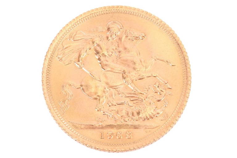 An Elizabeth Ii 1968 Full Sovereign, St. George And The Dragon Reverse