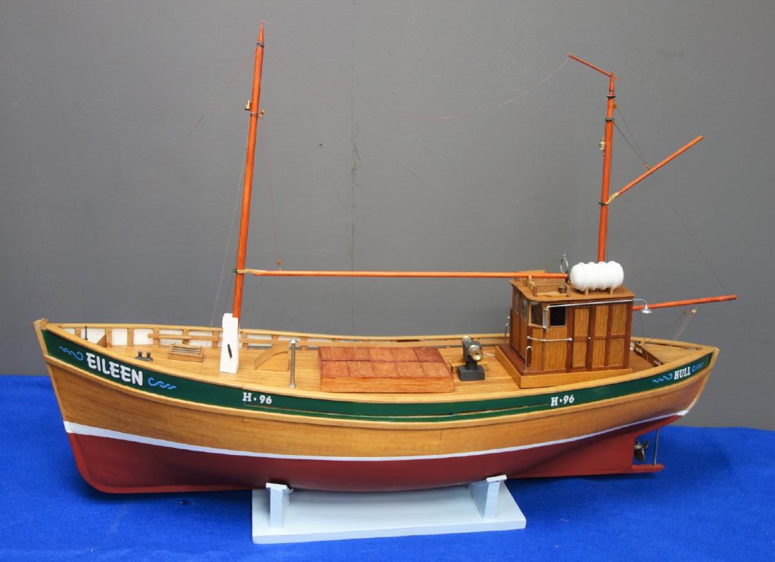 Part wooden scale model of the Hull Fishing Boat Eileen