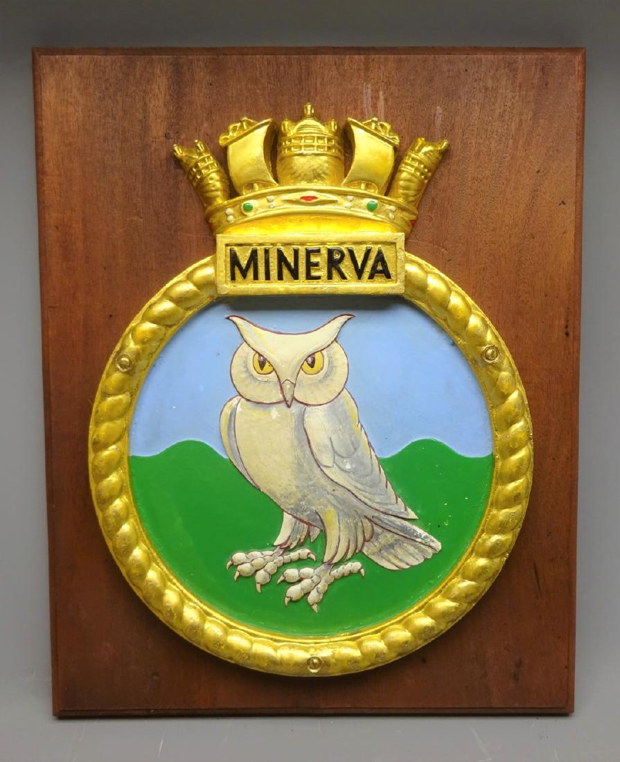 Bronze Ships Plaque for HMS Minerva (F45), centre